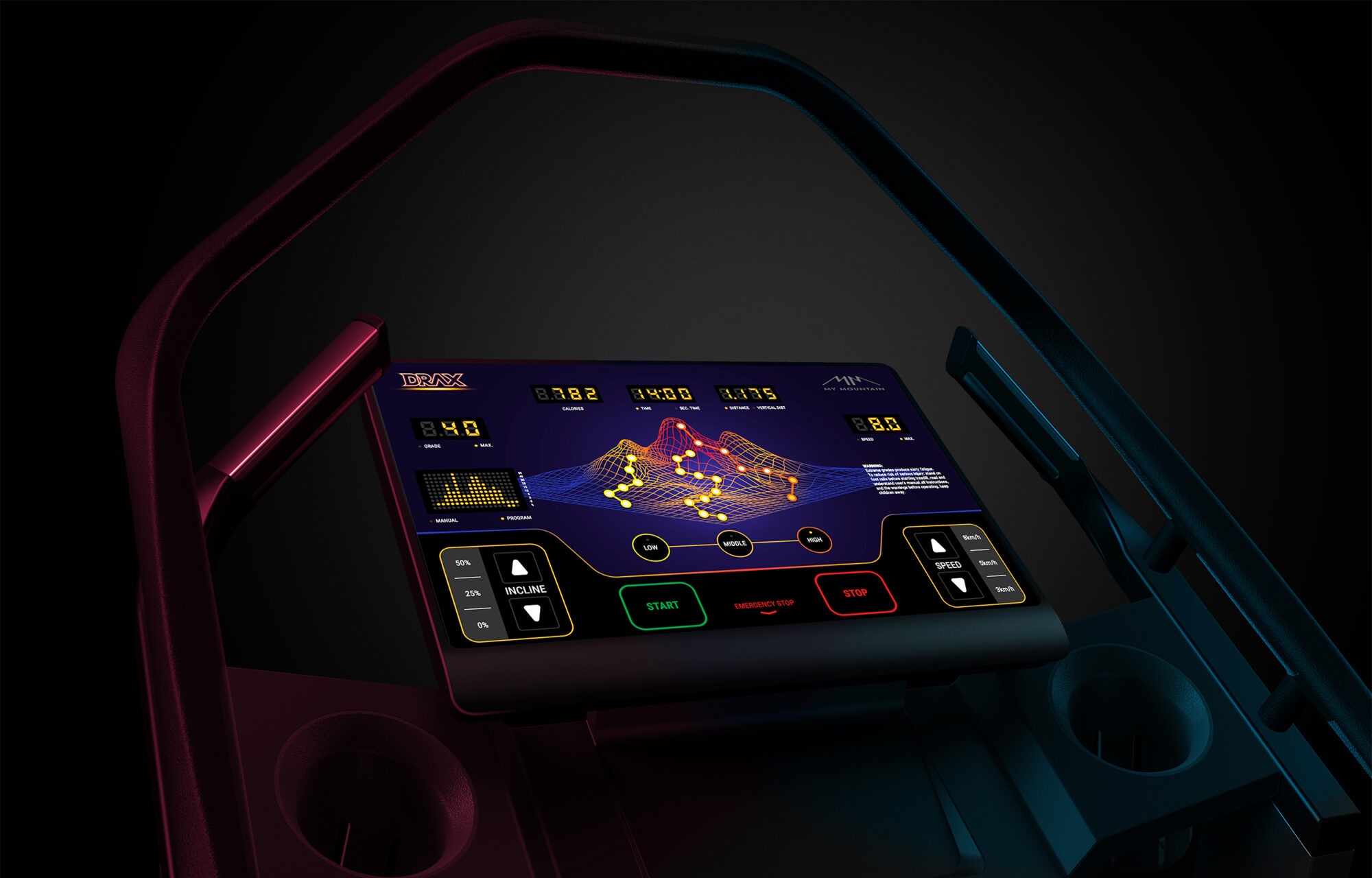 DRAX fitness equipment design - Tangerine